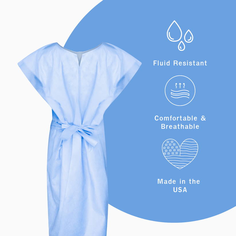 Disposable Exam Gowns | Made in the USA | 50 pcs | DisposableGowns.com ...